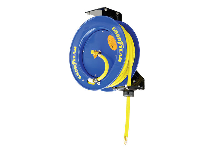 Goodyear 3/8-Inch 500 Feet Steel Hose Reel with Swivel Arm and Mounting ...